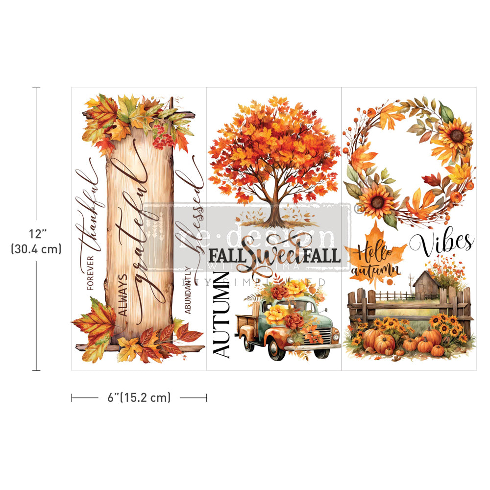 NEW! Redesign Small Transfer - COZY COMFORTS (3 sheets, each 15.24cm x – Rustic Farmhouse Charm