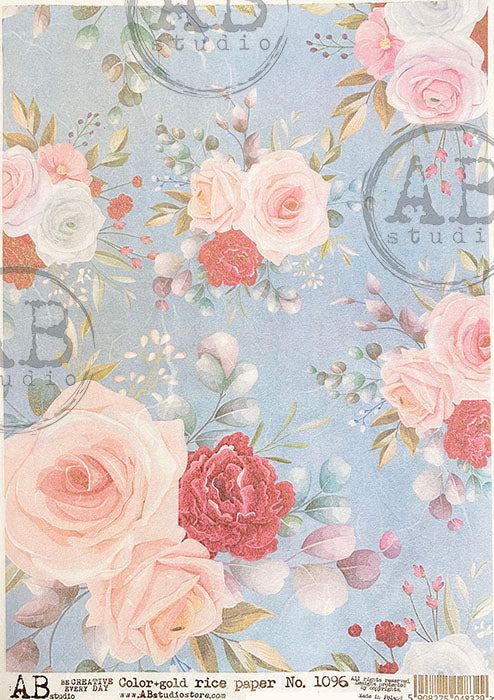 ABstudio Rice Paper Colour/Gold-Gilded - 1096 (A4) – Rustic Farmhouse Charm
