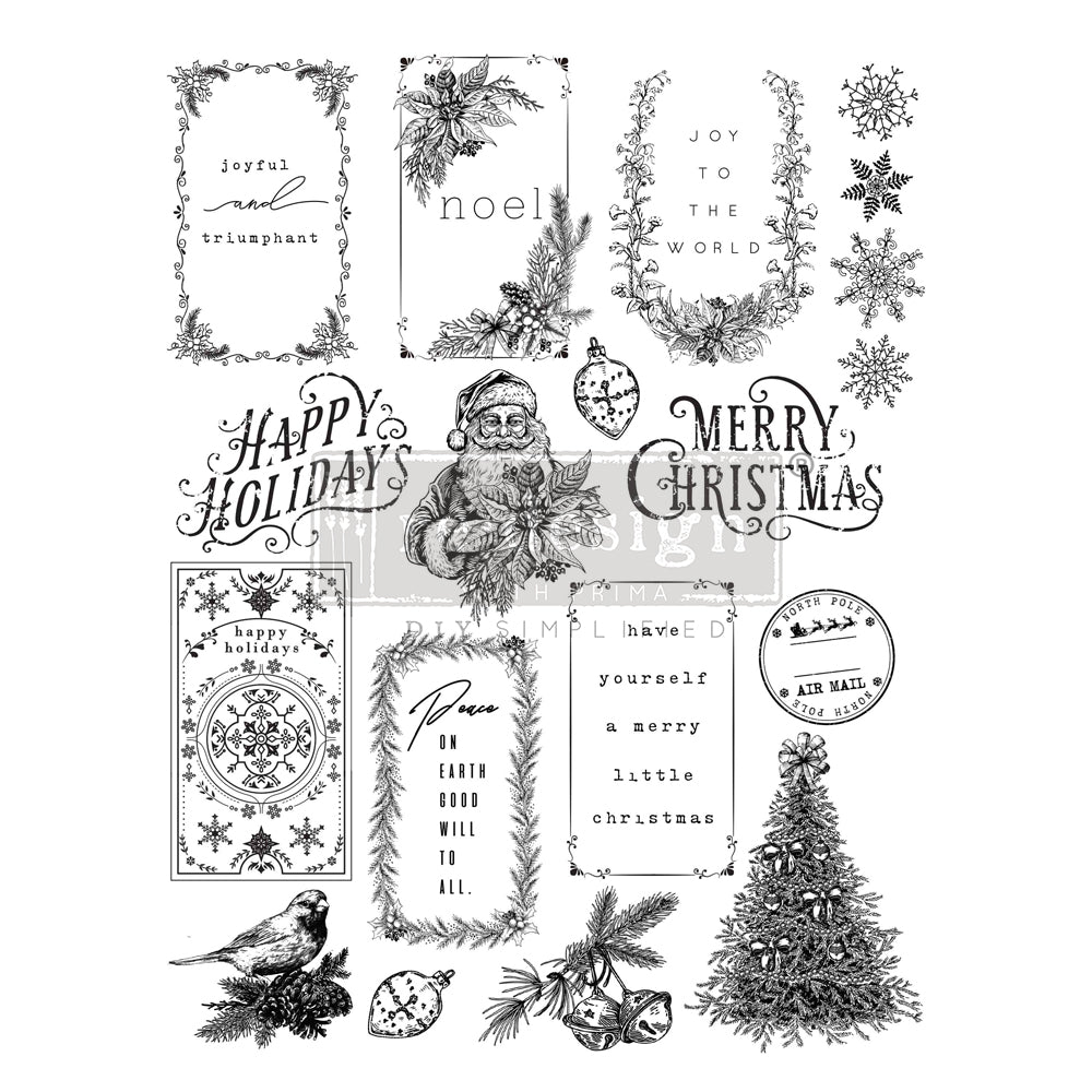 Redesign Clear Stamp Set - SANTA'S HELPER TAGS (20.32cm x 27.94cm ...