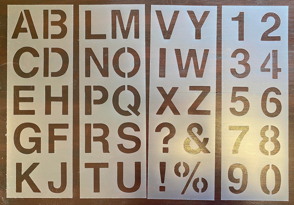 2" HELVETICA ALPHABET & NUMBERS Stencil Set | Rustic Farmhouse Charm